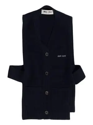 Miu Miu Cashmere Cardigan Vest - Blue
