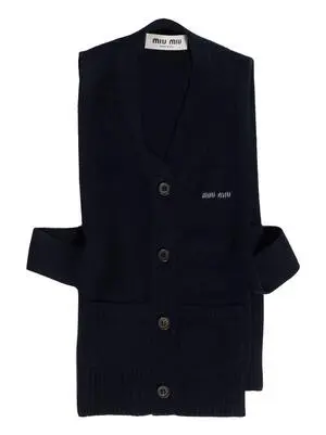 Miu Miu Cashmere Cardigan Vest - Blue