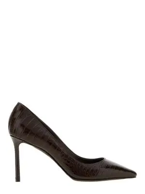 JIMMY CHOO Jimmy Choo Women Chocolate Leather Romy 85 Pumps