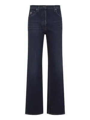 Prada High-rise Flared Denim Jeans - Blue