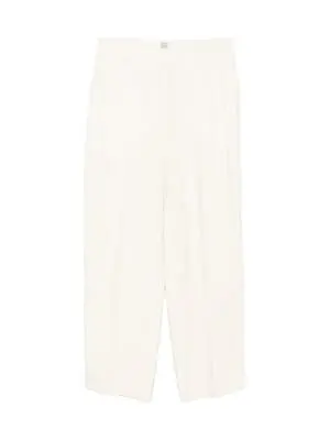 TOTEME Double-pleat Straight Trousers - Cream