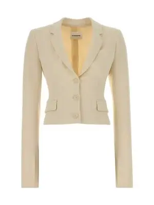 Andamane Cream Crepe Zefira Blazer - Yellow