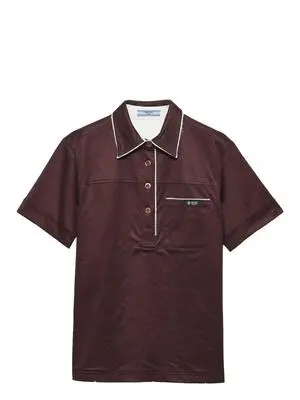 Prada Filo Di Scozia Cotton Polo Shirt - Red