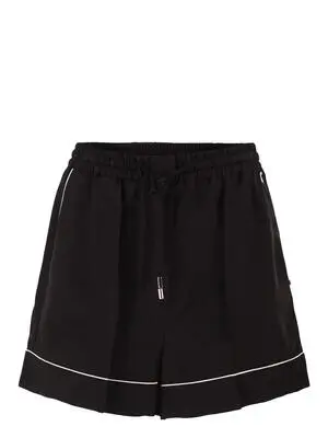 Sportmax Viscose Drawstring Shorts With Contrast Detailing - Black