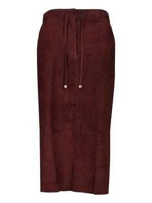 Max Mara S MAX MARA Suede Longuette Skirt Multicolor
