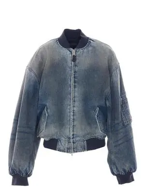 Balenciaga BALENCIAGA Denim Bomber Jacket Blue