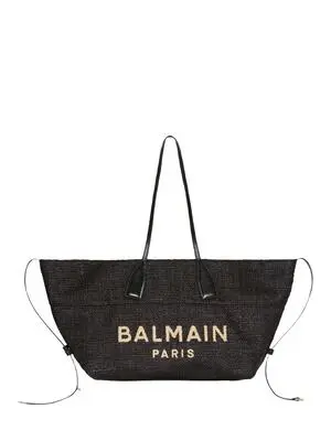 Balmain Track Raffia Tote - Multicolor