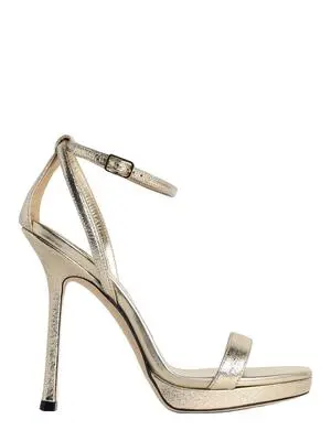 JIMMY CHOO Moza 120 Fabric Sandals - Gold