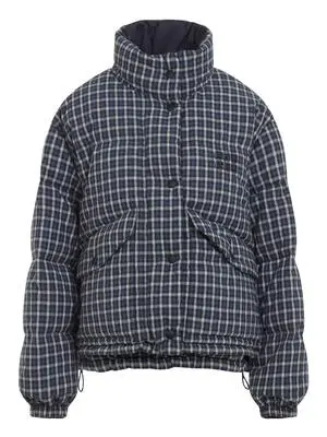 Miu Miu Reversible Checked Down Jacket - Blue
