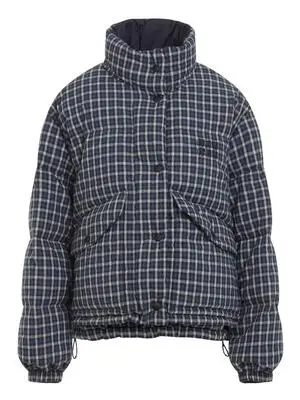 Miu Miu Reversible Checked Down Jacket - Blue