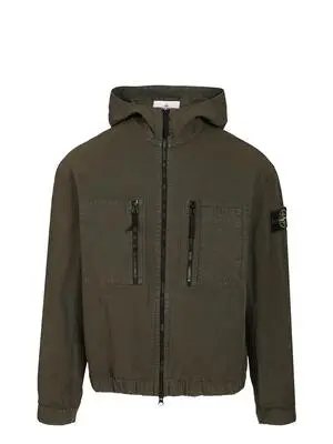 Stone Island Organic Cotton Ripstop Hooded Overshirt - Gray
