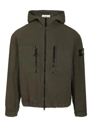 Stone Island Organic Cotton Ripstop Hooded Overshirt - Gray