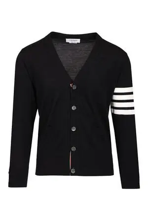 Thom Browne Classic 4-bar Merino Wool Cardigan - Blue