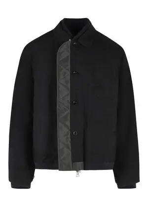SACAI Sacai Black And Green Polyamide Reversible Jacket Men