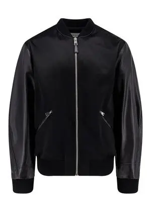 Givenchy GIVENCHY Cotton And Nylon Jacket With Leather Sleeves Multicolor