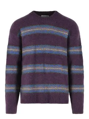 Dries Van Noten DRIES VAN NOTEN Alpaca Blend Striped Pullover Purple