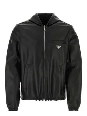 Prada Nappa Leather Reversible Jacket - Black