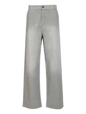 Miu Miu Cotton Wide Fit Trousers - Gray