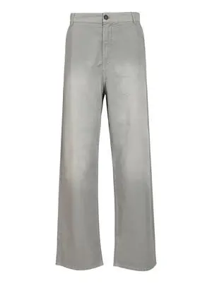 Miu Miu Cotton Wide Fit Trousers - Gray