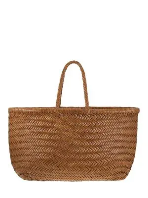 Dragon Diffusion Triple Jump Big Woven Leather Bag - Brown