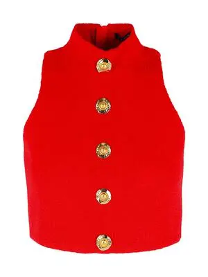 Balmain Virgin Wool Top - Red