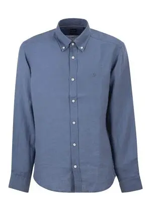 BOSS Boss Men Pure Linen Regular Fit Shirt With Button-Down Collar