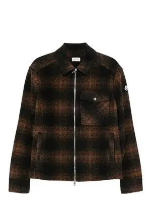 Moncler MONCLER Check Pattern Shirt Jacket Brown
