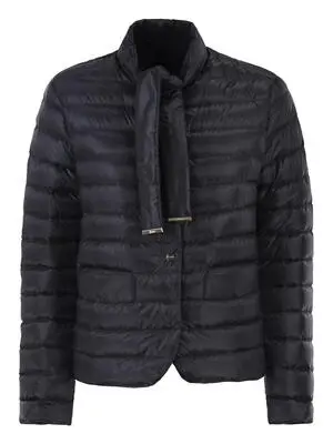 Herno Herno Women Ultra-Light Nylon Down Jacket With Funnel Neck And Adjustable Ribbons Blue