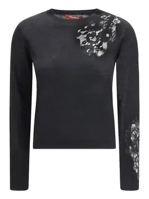Max Mara Silk And Wool Knit Top - Black