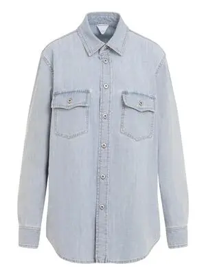 Bottega Veneta Lightweight Chambray Overshirt - Blue