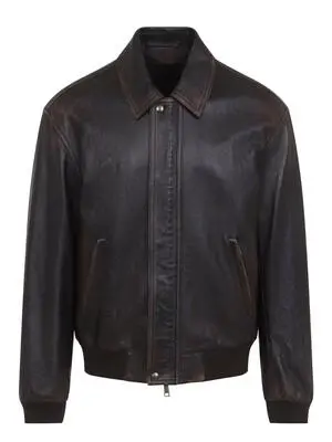Prada PRADA Vintage Nappa Bomber Jacket Brown