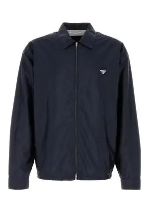 Prada Prada Men Navy Blue Re-Nylon Shirt Blue