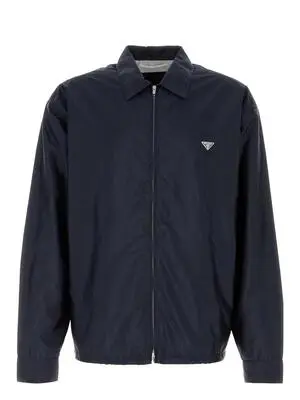 Prada Prada Men Navy Blue Re-Nylon Shirt Blue
