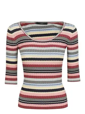 Max Mara Striped Knit Pullover - Multicolor