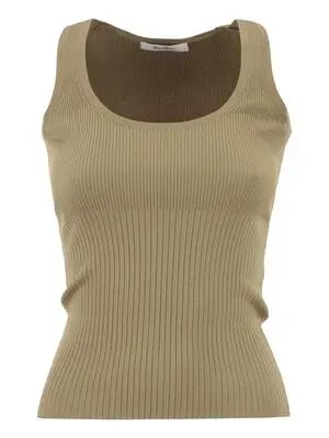 Max Mara Viscose Blend Yarn Top - Yellow