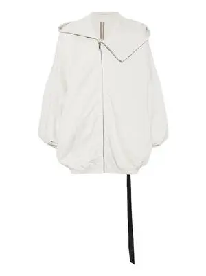 Rick Owens RICK OWENS Asymmetric Zip Hoodie Cream