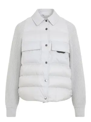 Brunello Cucinelli Brunello Cucinelli Hybrid Padded Jacket Women Gray