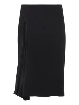 JIL SANDER Virgin Wool Midi Skirt - Black
