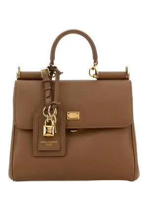 Dolce & Gabbana Biscuit Leather My Sicily Handbag - Brown