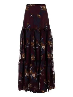 Etro Embroidered Chiffon Skirt - Multicolor