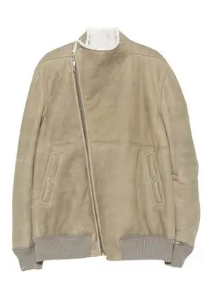 Rick Owens Shearling-lined Leather Jacket - Green