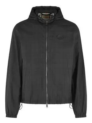 Burberry Cotton Down Jacket With Check Pattern - Brown