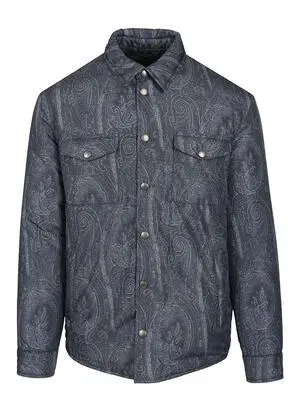 Etro Paisley Decoration Overshirt - Blue