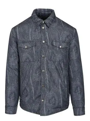 Etro Paisley Decoration Overshirt - Blue