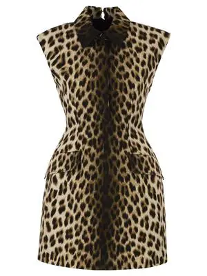 Sportmax Printed Cotton Mini Dress - Brown