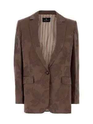 Etro ETRO Embroidered Jacquard Blazer Multicolor