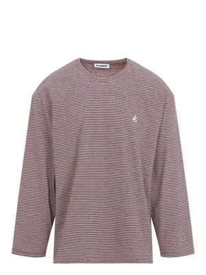 JIL SANDER Striped Long-sleeve T-shirt - Red