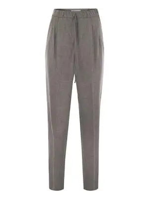 Max Mara Cashmere Drawstring Trousers - Gray