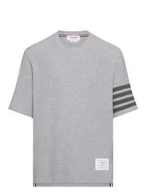 Thom Browne T-shirt With 4-stripe Detail - Gray
