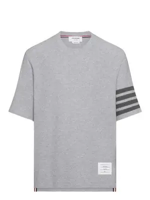 Thom Browne T-shirt With 4-stripe Detail - Gray